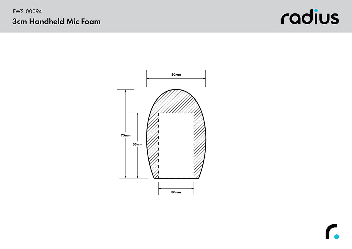 Handheld Mic Foam Windshield, 3.0cm x 55mm Hole